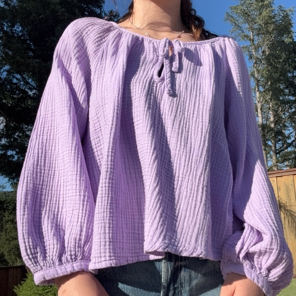 Universal Thread | Tops | Universal Thread Purple Puff Sleeve Blouse ...